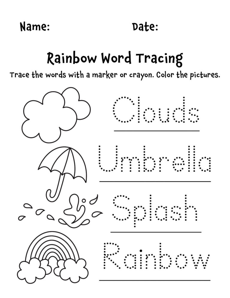 Free Rainbow Preschool Theme Worksheets & Activities! ⋆ The Hollydog Blog