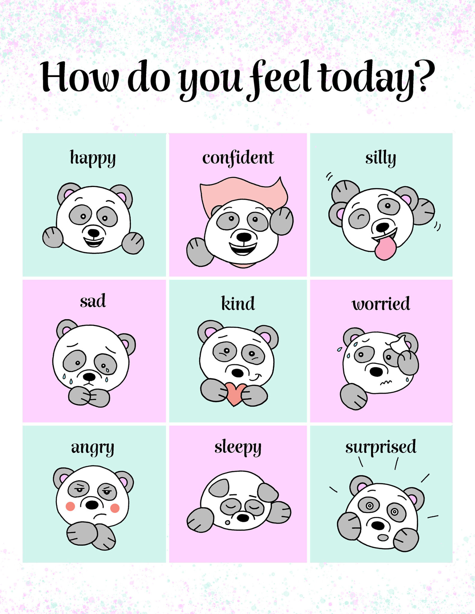 Free Printable Feelings Chart for Kids! ⋆ The Hollydog Blog