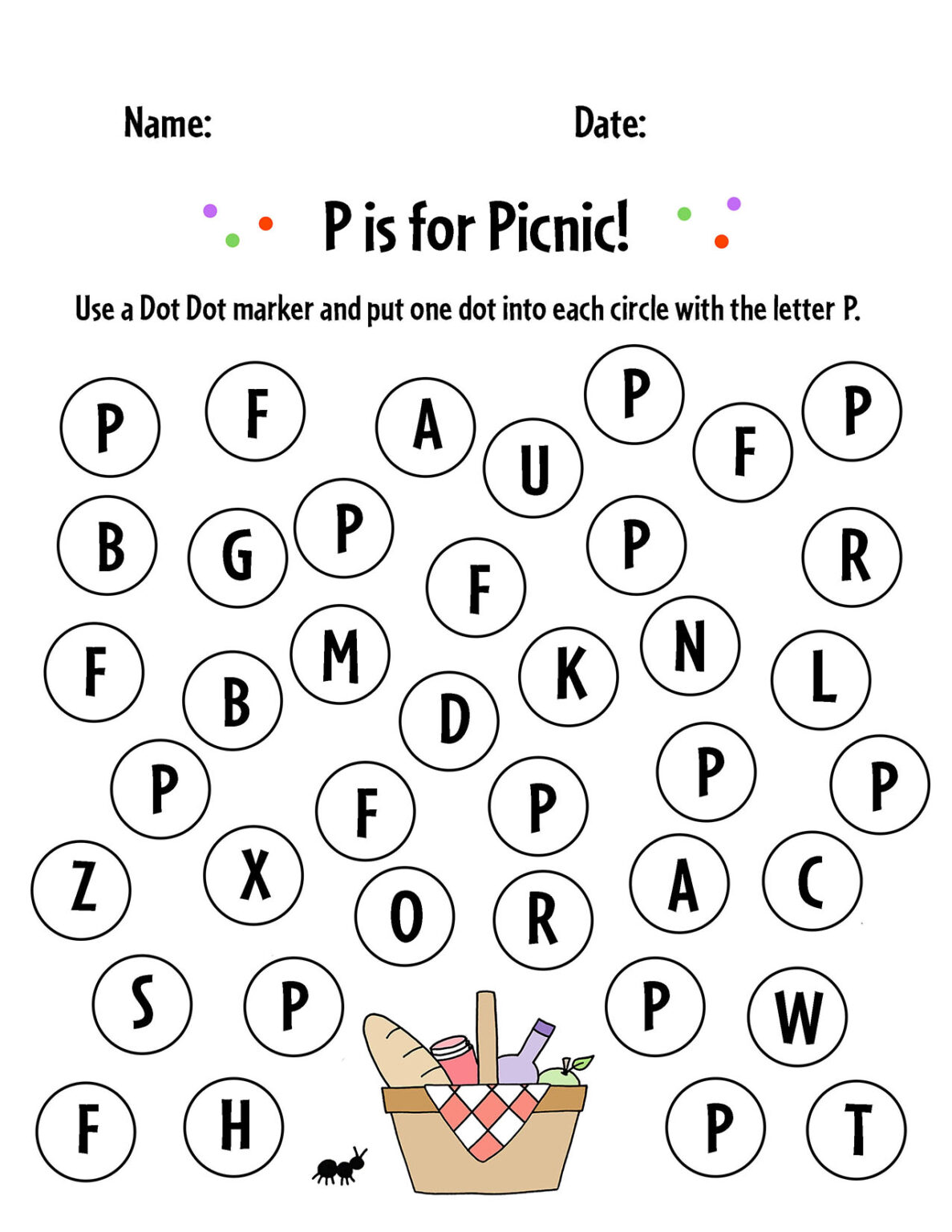 Free Picnic Theme Printables for Preschool! ⋆ The Hollydog Blog