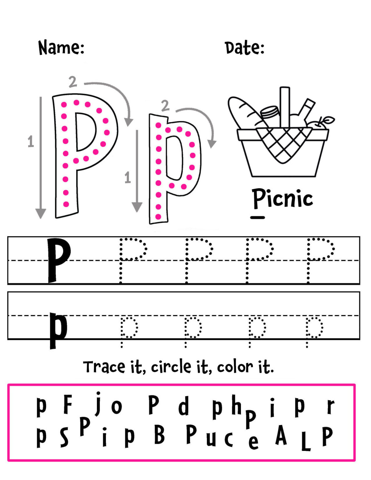 Free Picnic Theme Printables for Preschool! ⋆ The Hollydog Blog