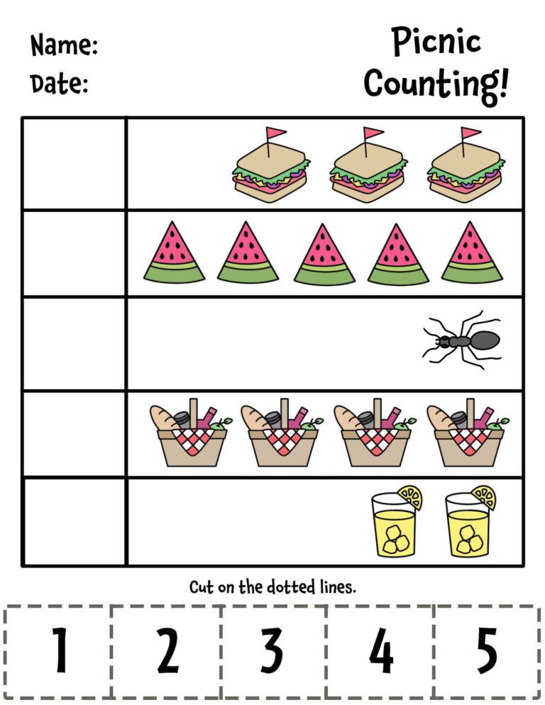 Free Picnic Theme Printables for Preschool! ⋆ The Hollydog Blog