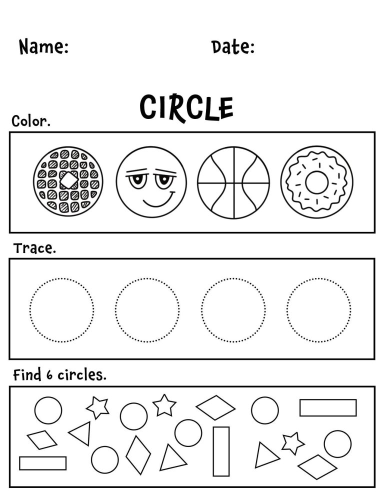 Free Circle Worksheets for Preschool (Easy Printable Shape Activities ...