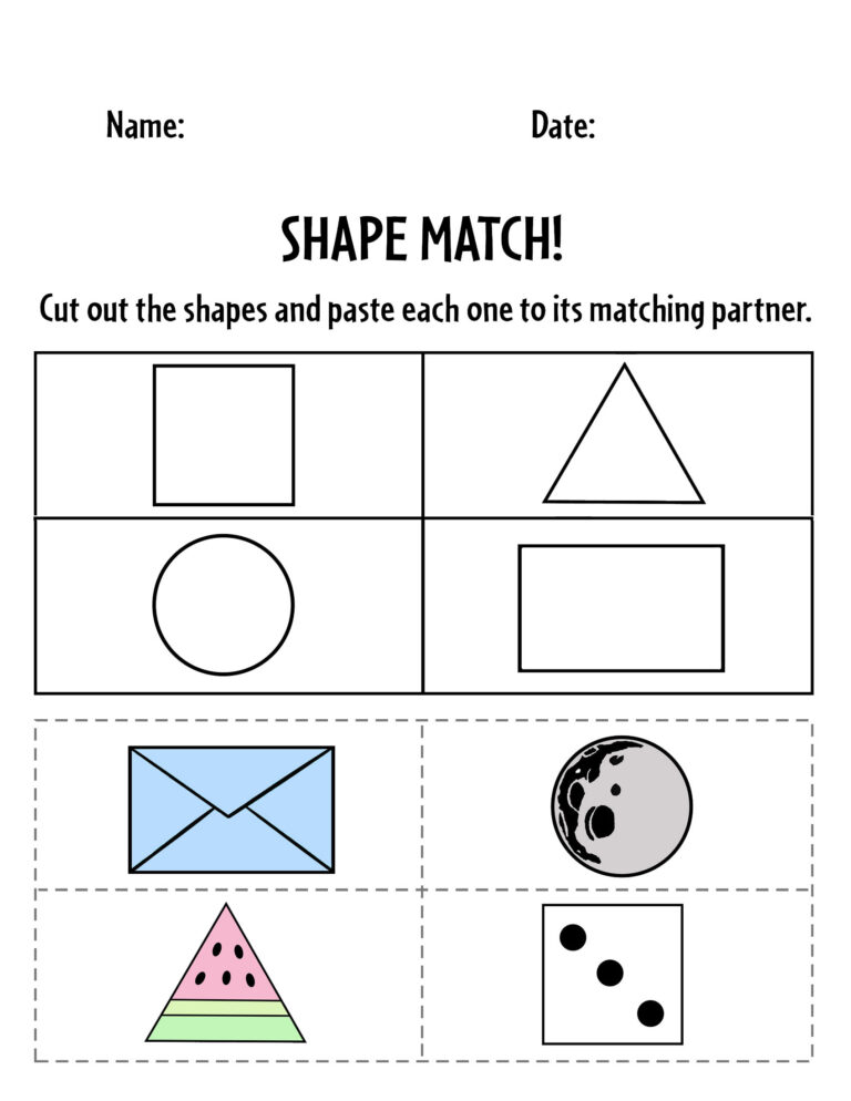 Free Shape Sorting Worksheets for Preschool! ⋆ The Hollydog Blog