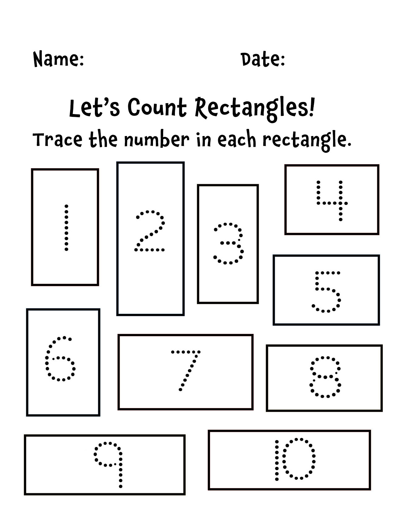 Free Rectangle Worksheets for Preschool (Easy Printable Shape ...