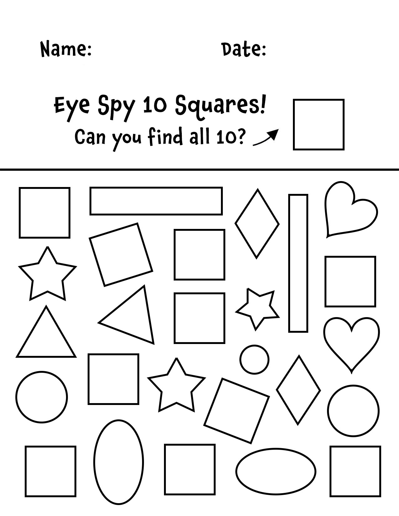 Free Square Worksheets for Preschool (Easy Printable Shape Activities ...
