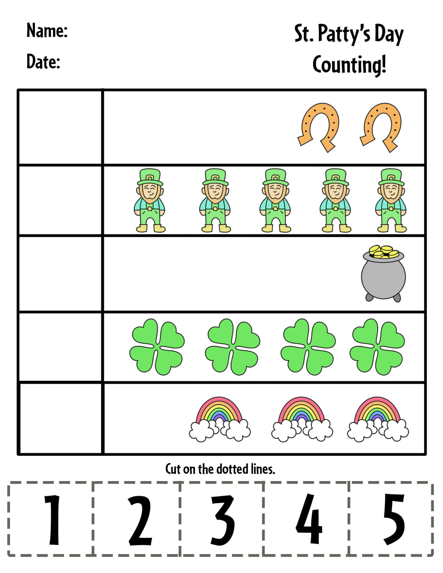 Free St. Patrick's Day Activities and Worksheets for Preschool! ⋆ The ...