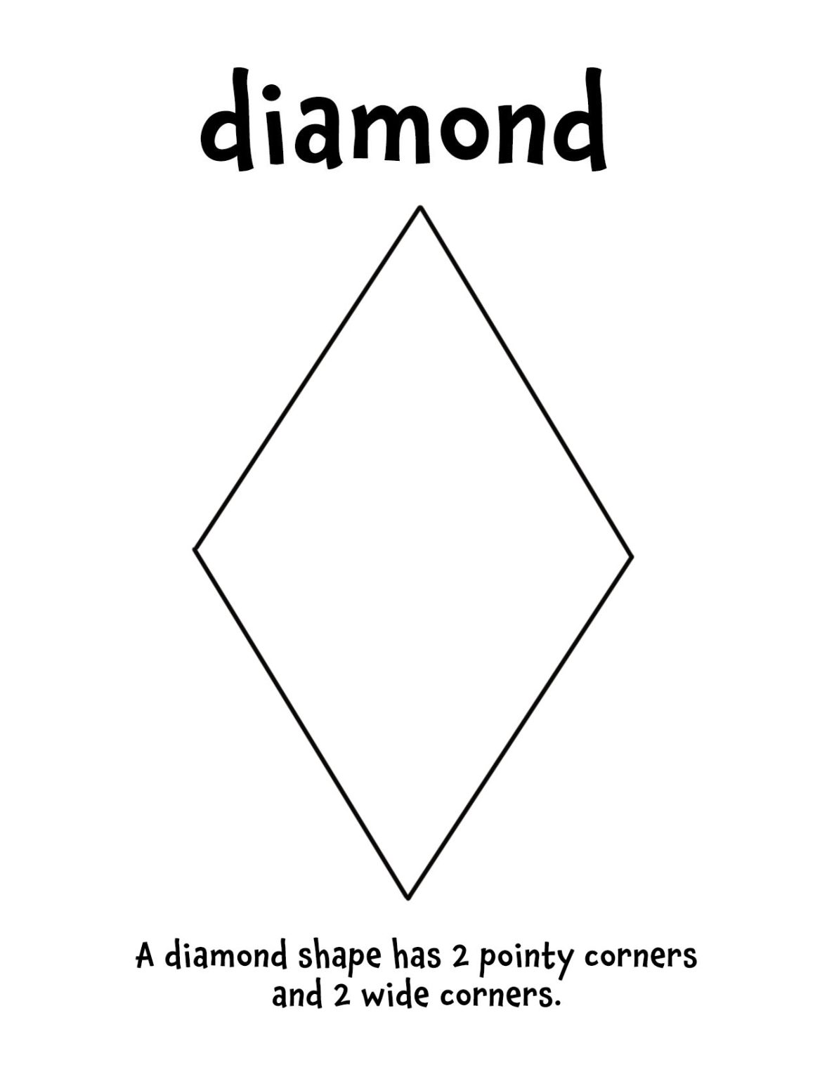 Free Diamond Worksheets for Preschool (Easy Printable Shape Activities ...