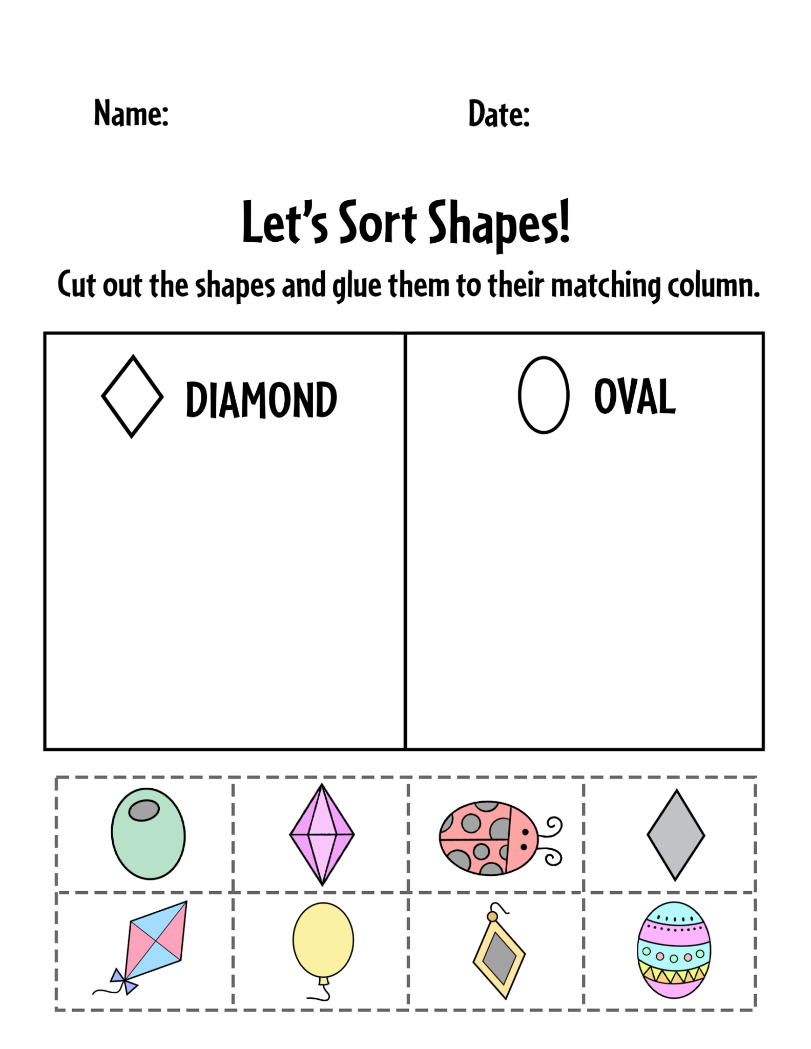 Free Shape Sorting Worksheets for Preschool! ⋆ The Hollydog Blog