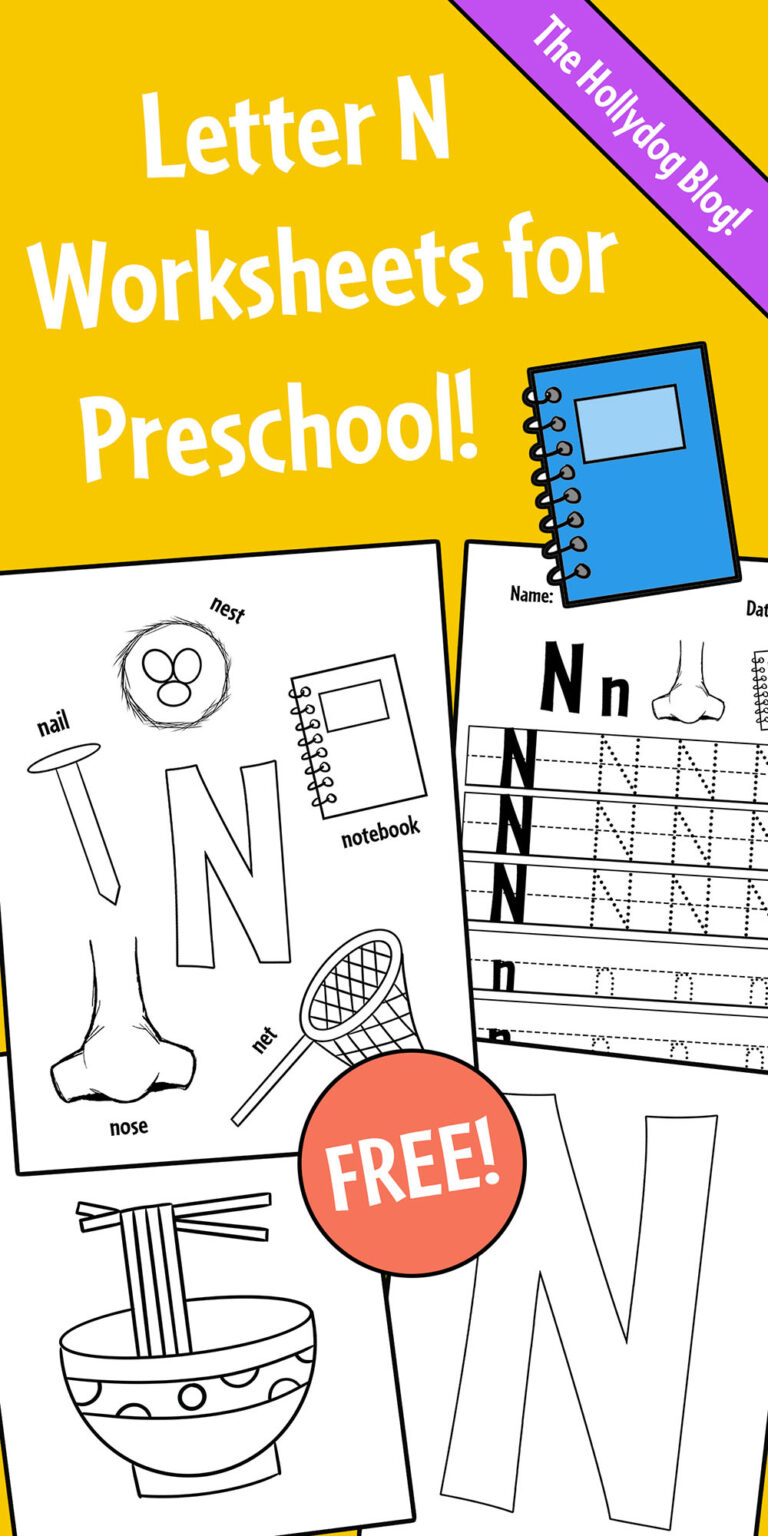 Free Letter N Worksheets for Preschool! ⋆ The Hollydog Blog