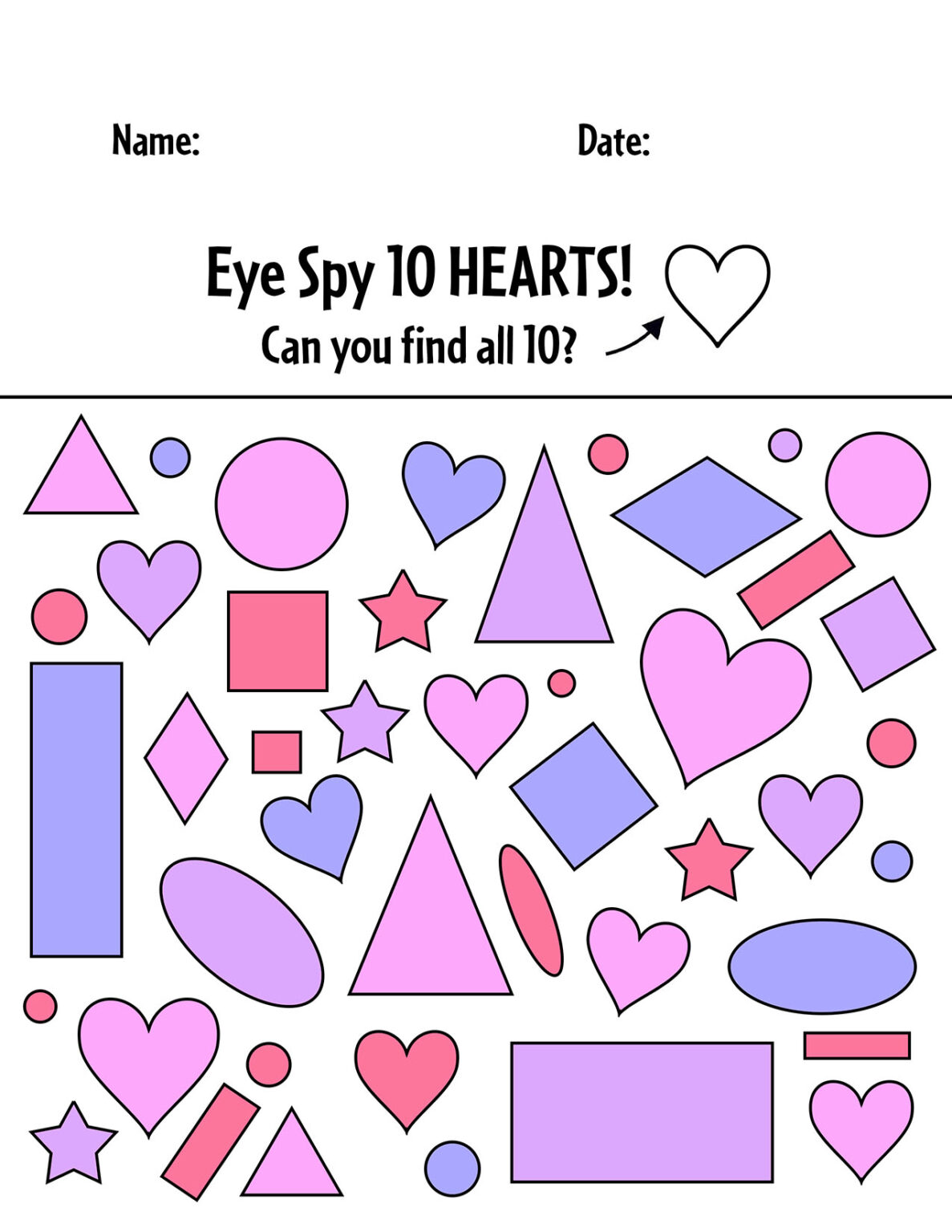 Free Heart Worksheets for Preschool! ⋆ The Hollydog Blog