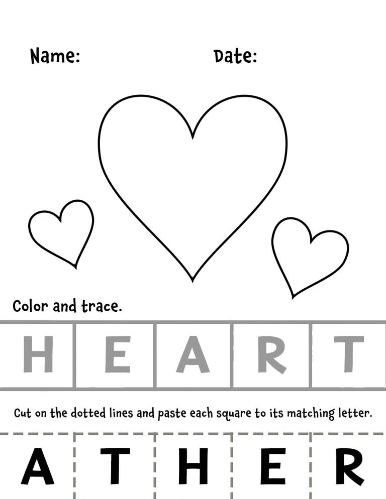 Free Heart Worksheets for Preschool (Easy Printable Shape Activities) ⋆ ...