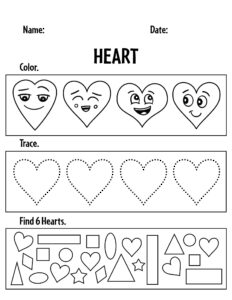 Free Heart Worksheets for Preschool! ⋆ The Hollydog Blog