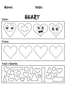 Free Heart Worksheets for Preschool (Easy Printable Shape Activities) ⋆ ...