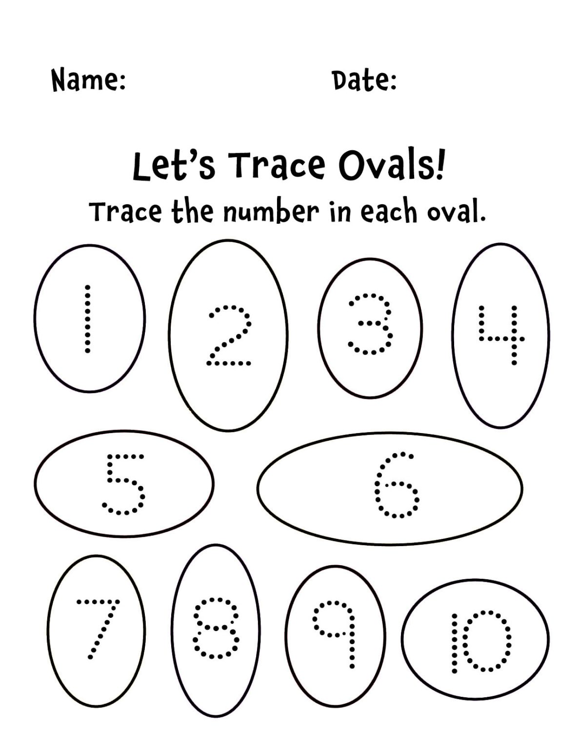 Free Oval Worksheets for Preschool (Easy Printable Shape Activities) ⋆ ...