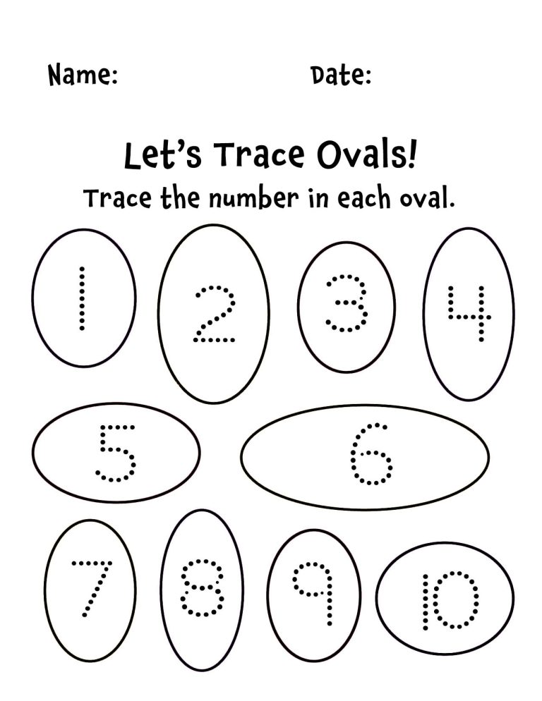 Free Oval Worksheets for Preschool (Easy Printable Shape Activities) ⋆ ...