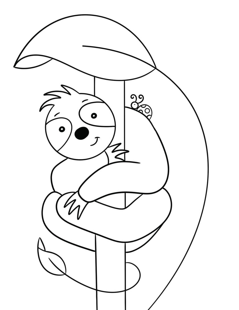 Free Printable Sloth Coloring Pages! ⋆ The Hollydog Blog