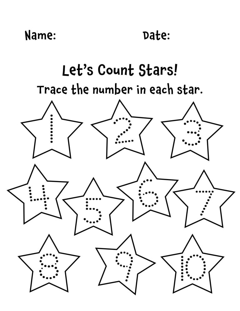 Free Star Worksheets for Preschool (Easy Printable Shape Activities) ⋆ ...