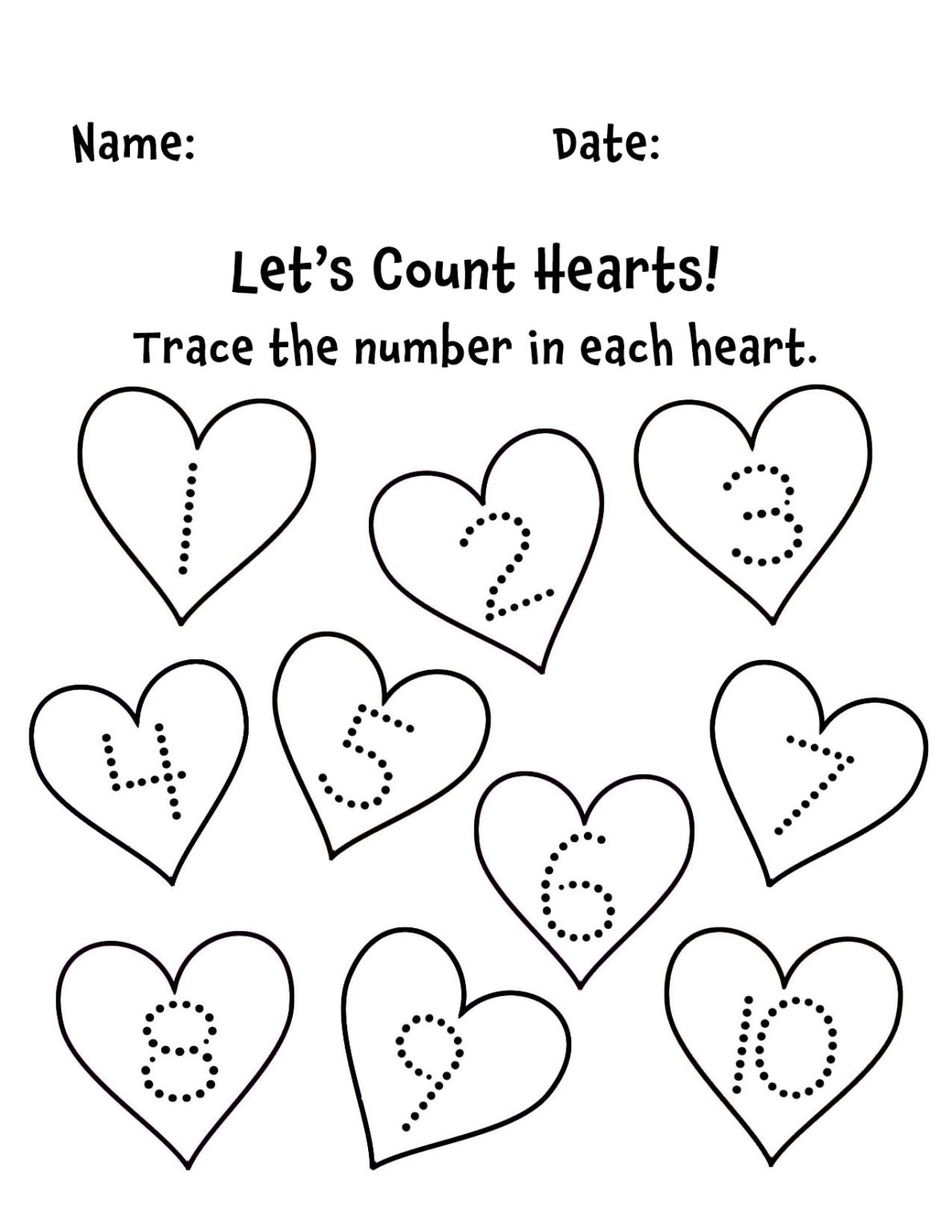 Free Heart Worksheets for Preschool (Easy Printable Shape Activities) ⋆ ...