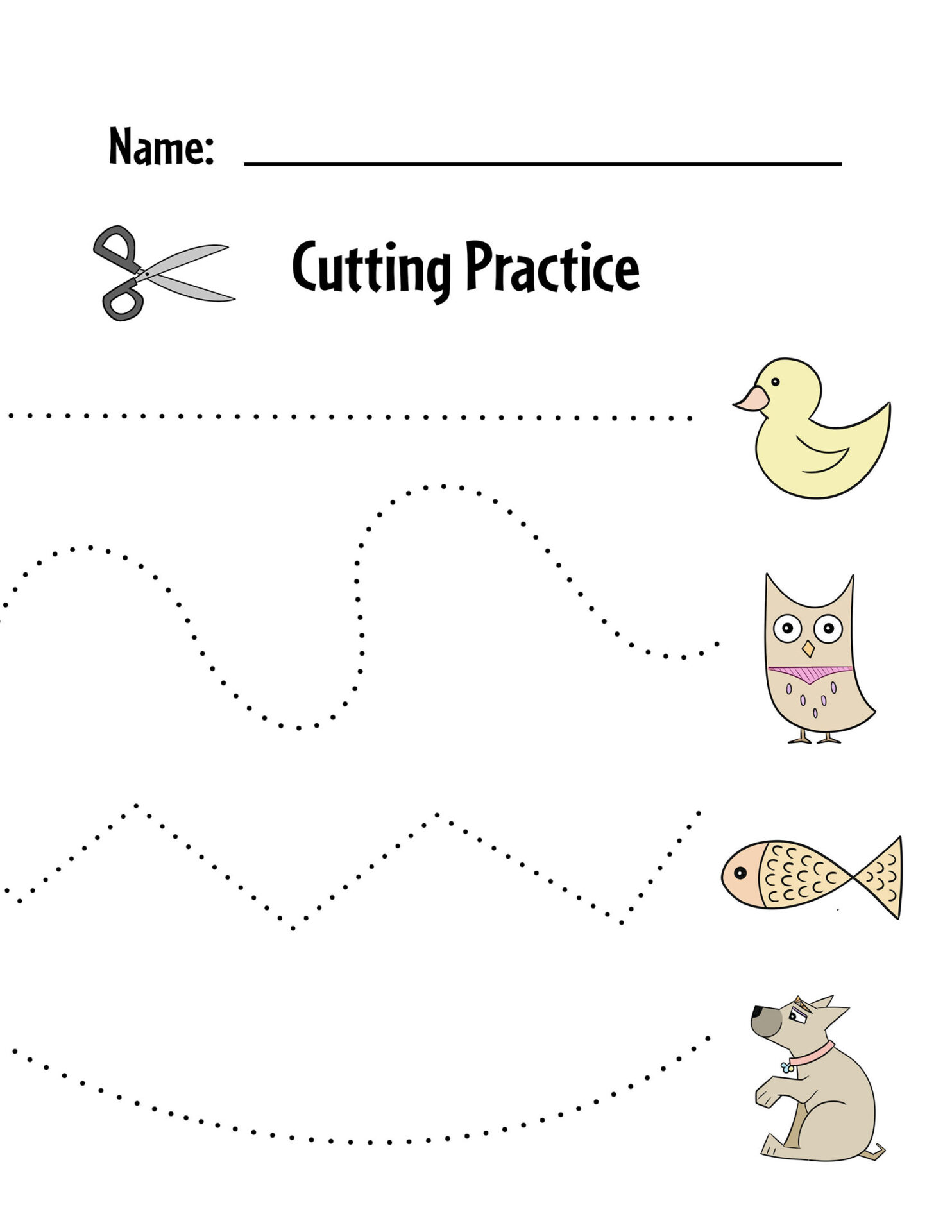 Free Printable Cutting Worksheets for Preschoolers ⋆ The Hollydog Blog
