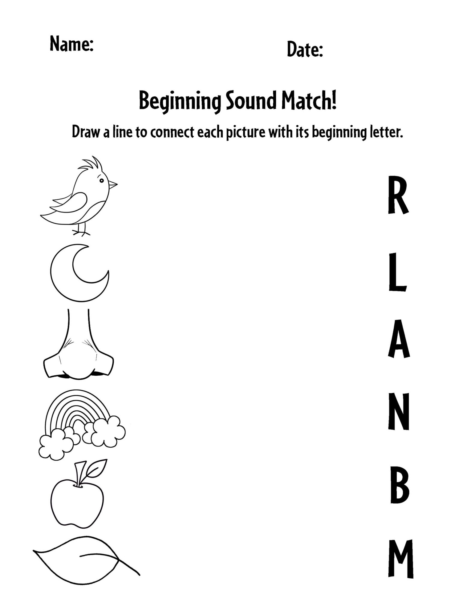 Free Beginning Sounds Worksheets for Preschool ⋆ The Hollydog Blog