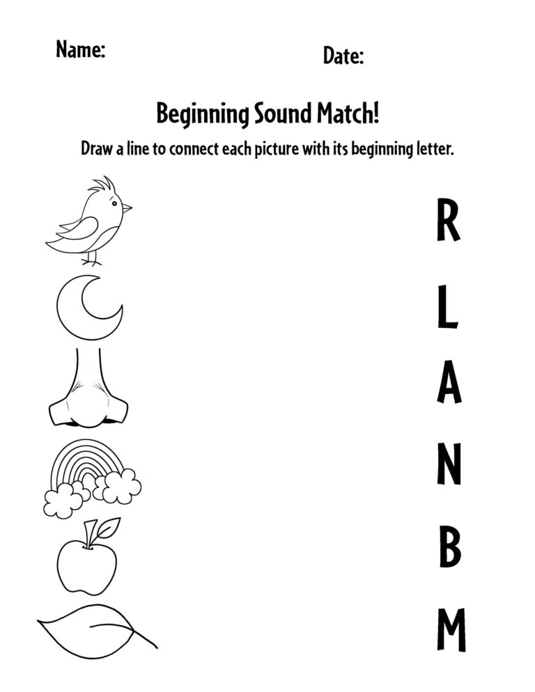 Free Beginning Sounds Worksheets for Preschool ⋆ The Hollydog Blog