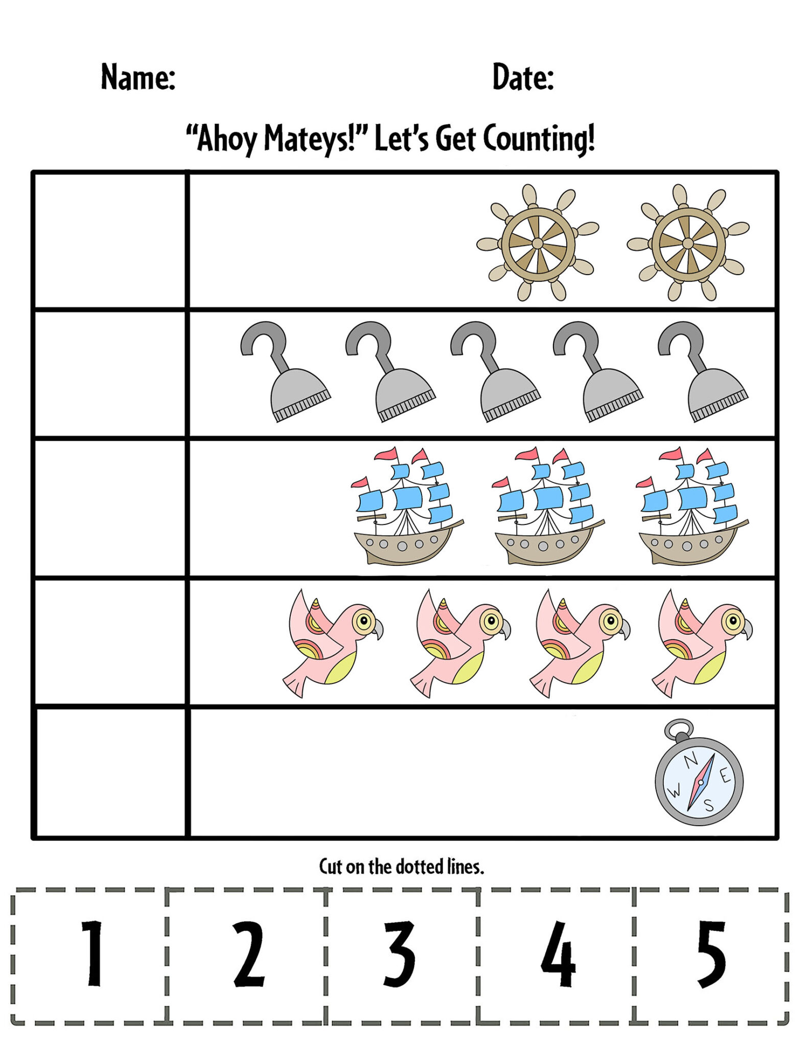 FREE Pirate Worksheets for Preschool! ⋆ The Hollydog Blog