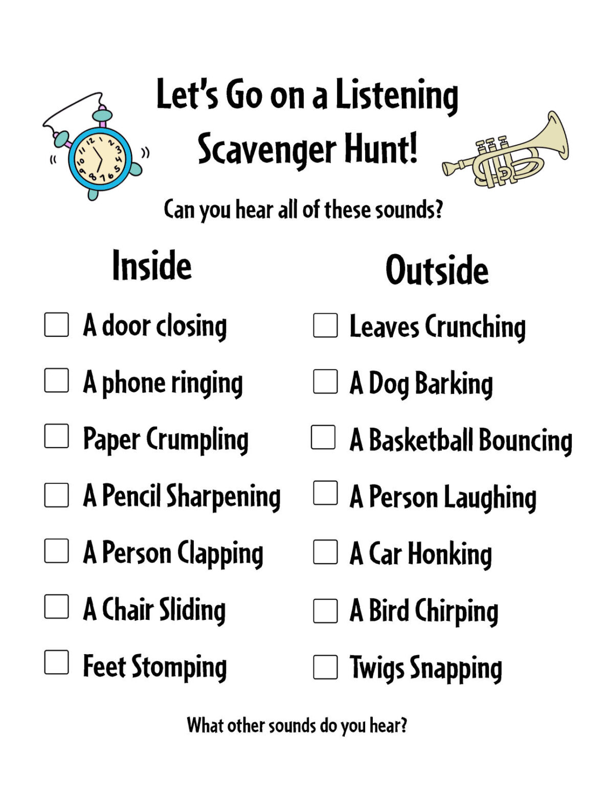 Sense of Sound Worksheets for Preschool ⋆ The Hollydog Blog