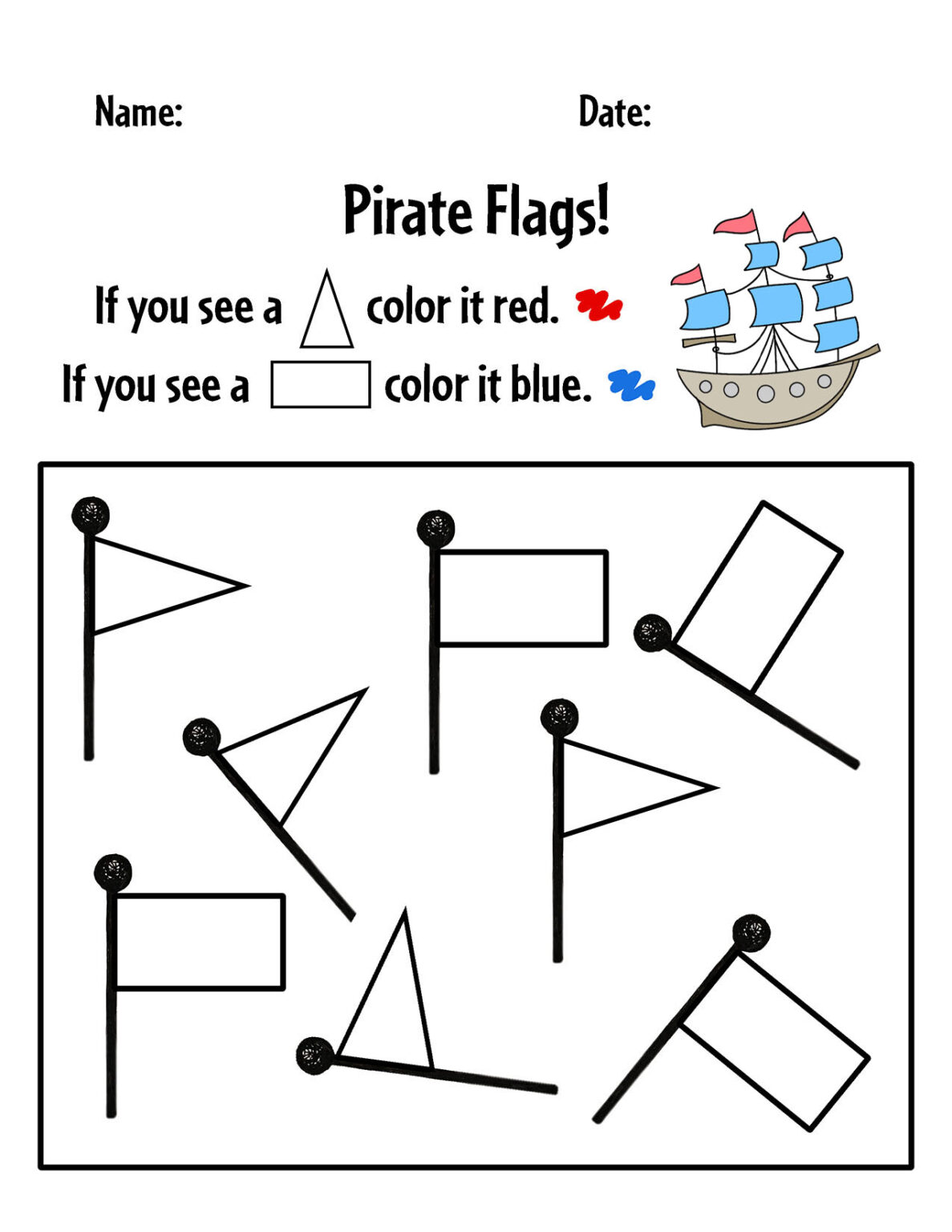 FREE Pirate Worksheets for Preschool! ⋆ The Hollydog Blog