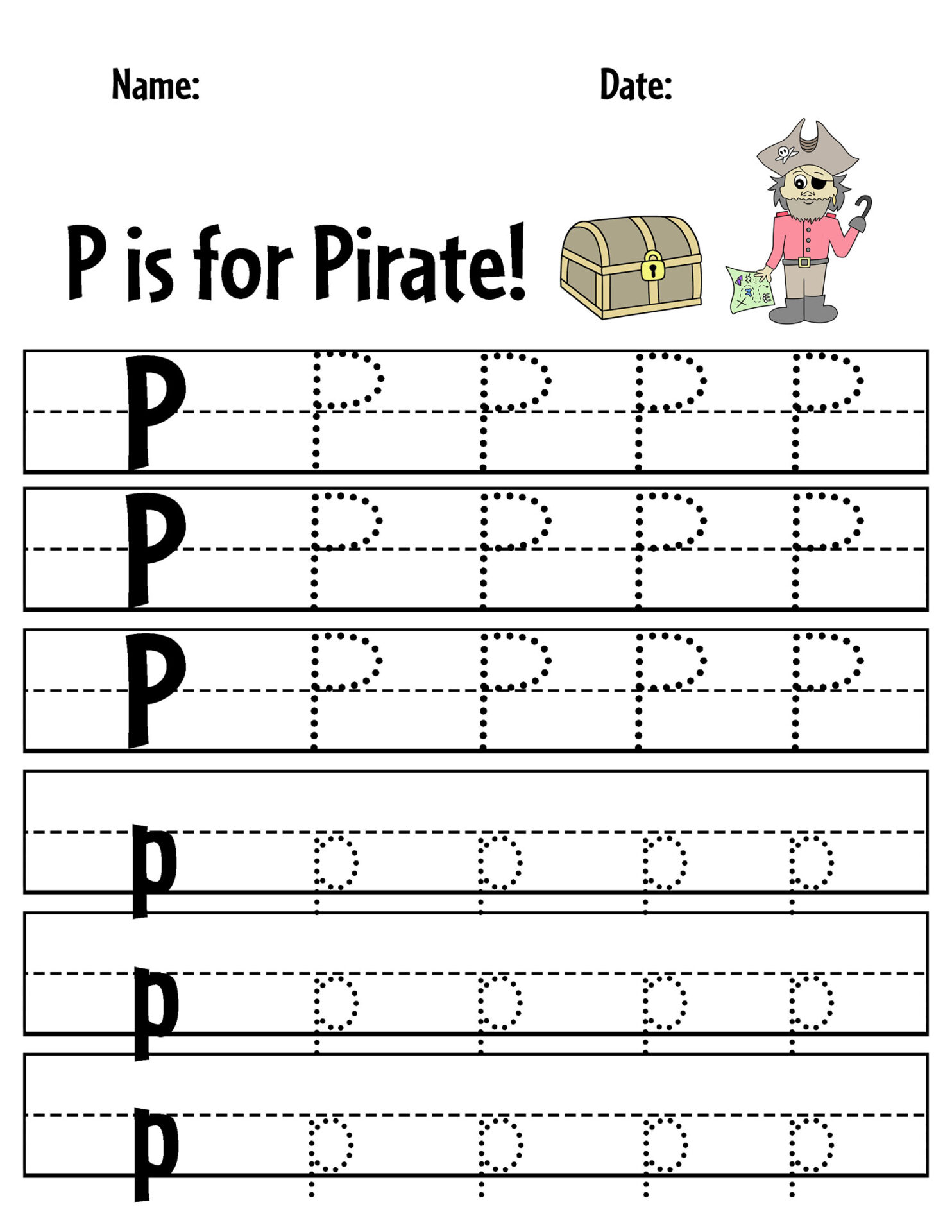 FREE Pirate Worksheets for Preschool! ⋆ The Hollydog Blog