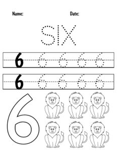 FREE Number 6 Worksheets for Preschool ⋆ The Hollydog Blog