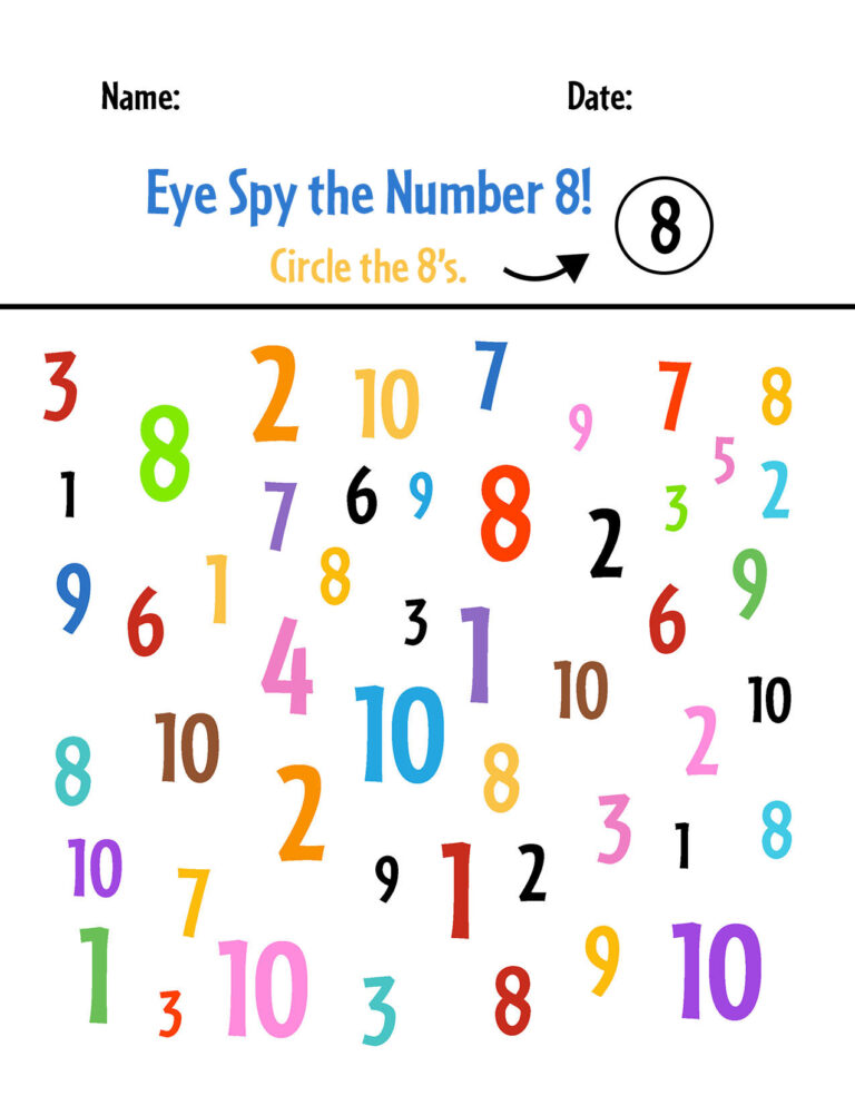 FREE Number 8 Worksheets for Preschool ⋆ The Hollydog Blog