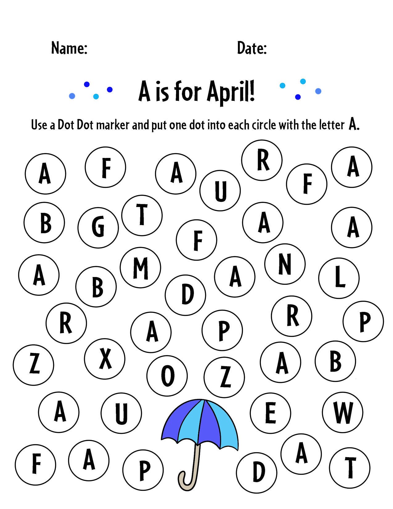 FREE April Worksheets for Preschool ⋆ The Hollydog Blog