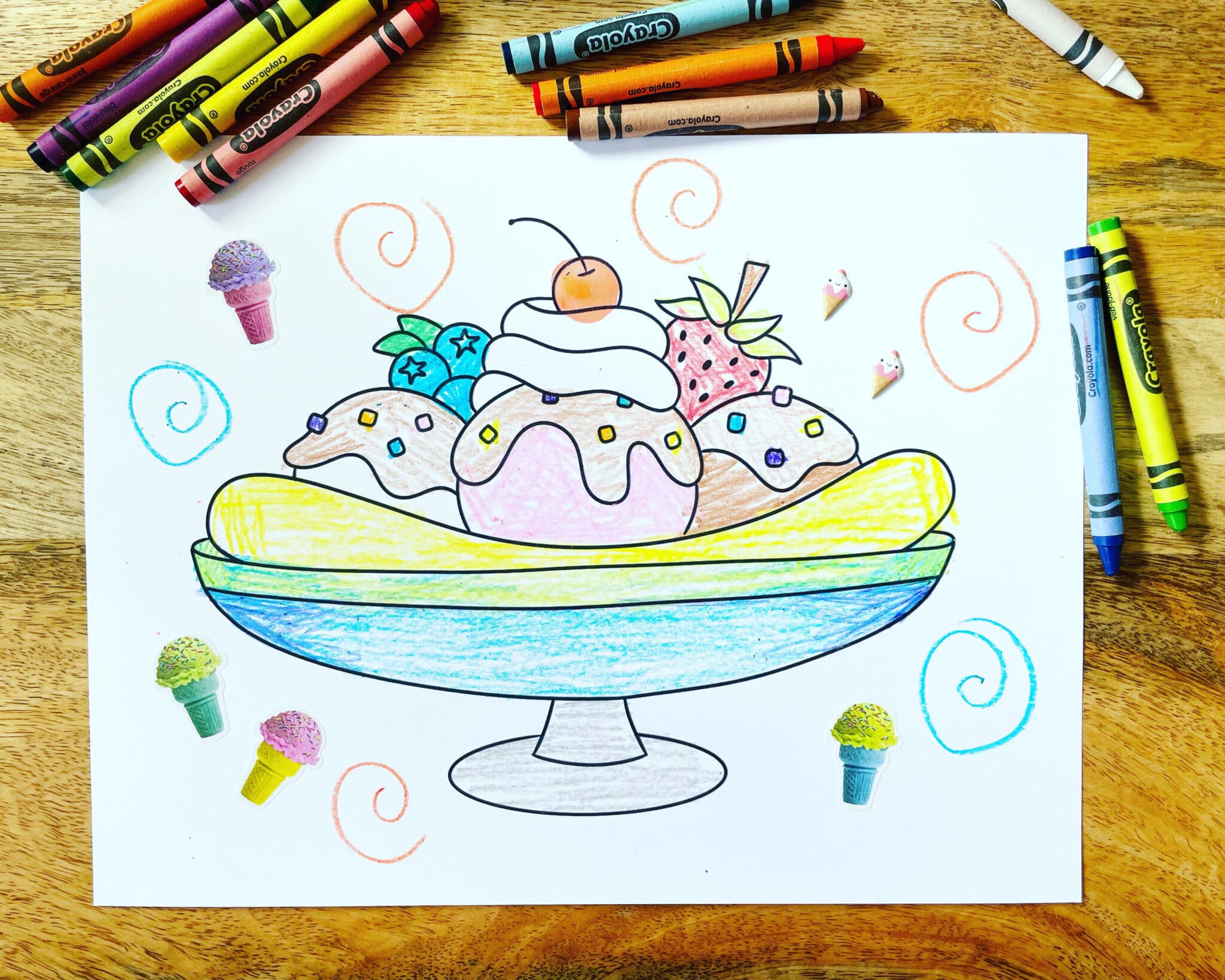 FREE Ice-Cream Coloring Pages for Preschool! ⋆ The Hollydog Blog