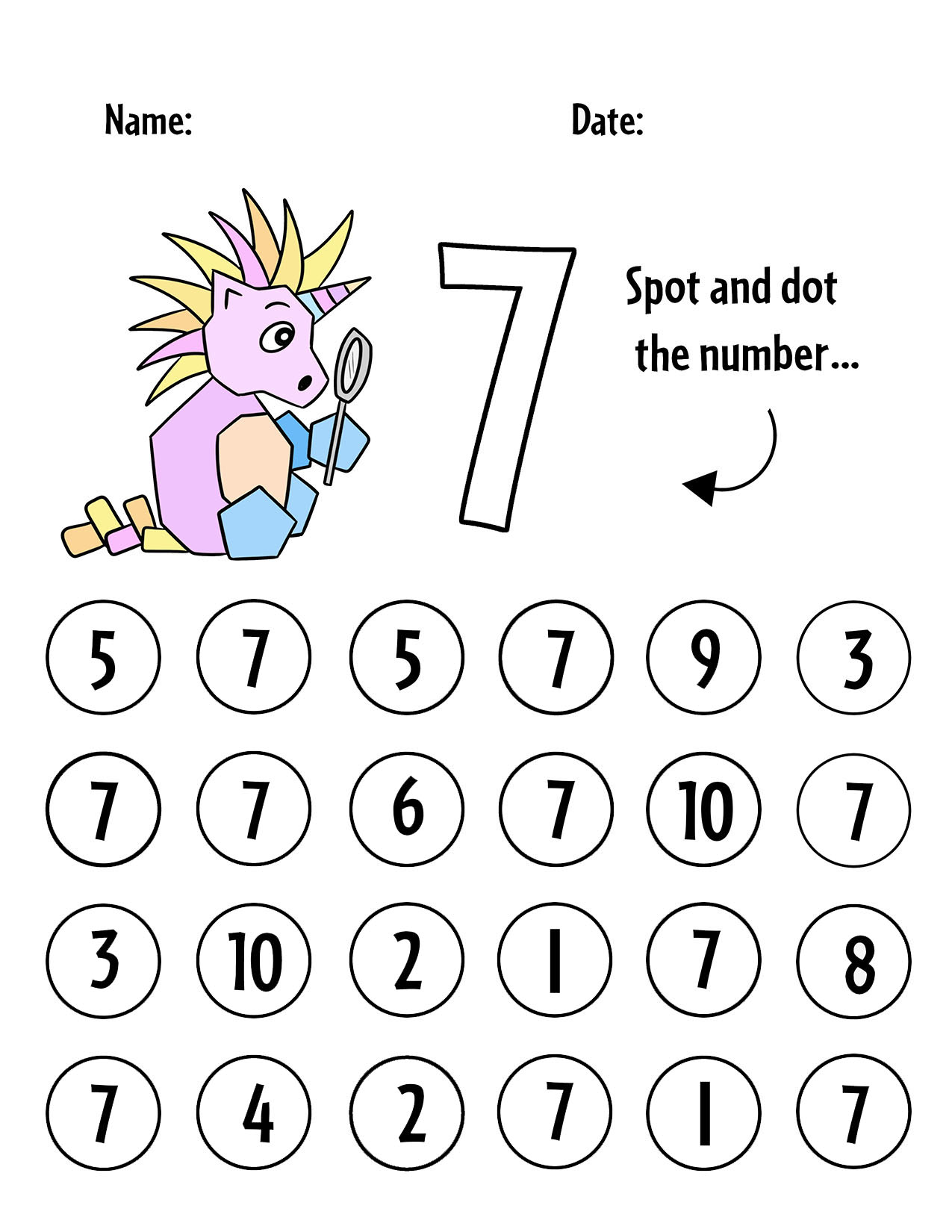 Free Preschool Number Recognition Worksheets! ⋆ The Hollydog Blog