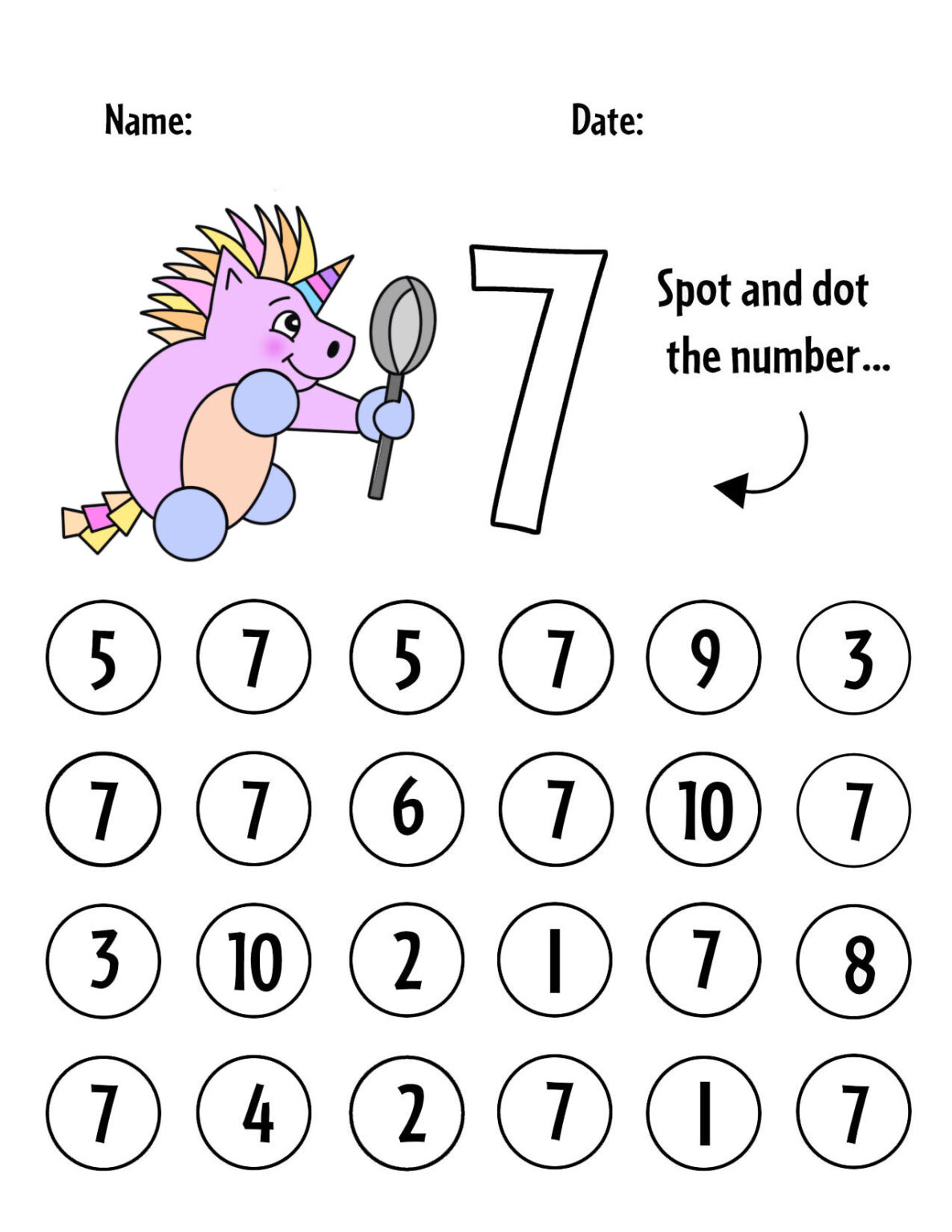 Free Preschool Number Recognition Worksheets! ⋆ The Hollydog Blog