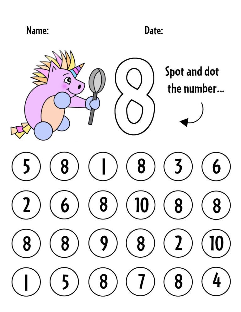 Free Preschool Number Recognition Worksheets! ⋆ The Hollydog Blog