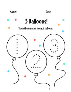 FREE Number 3 Worksheets for Preschool ⋆ The Hollydog Blog