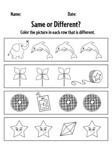 FREE Same and Different Worksheets for Preschool ⋆ The Hollydog Blog
