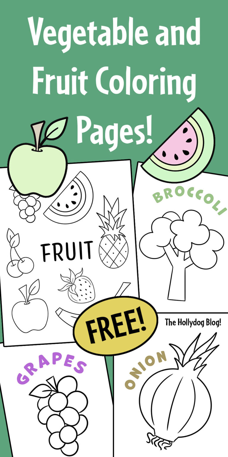 Free Vegetable and Fruit Coloring Pages for Kids ⋆ The Hollydog Blog