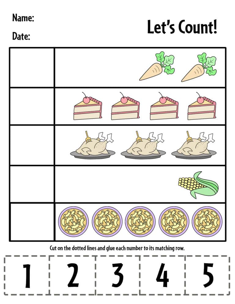 FREE November Worksheets for Preschool ⋆ The Hollydog Blog