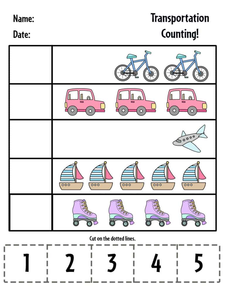 Free Printable Transportation Worksheets for Kids! ⋆ The Hollydog Blog