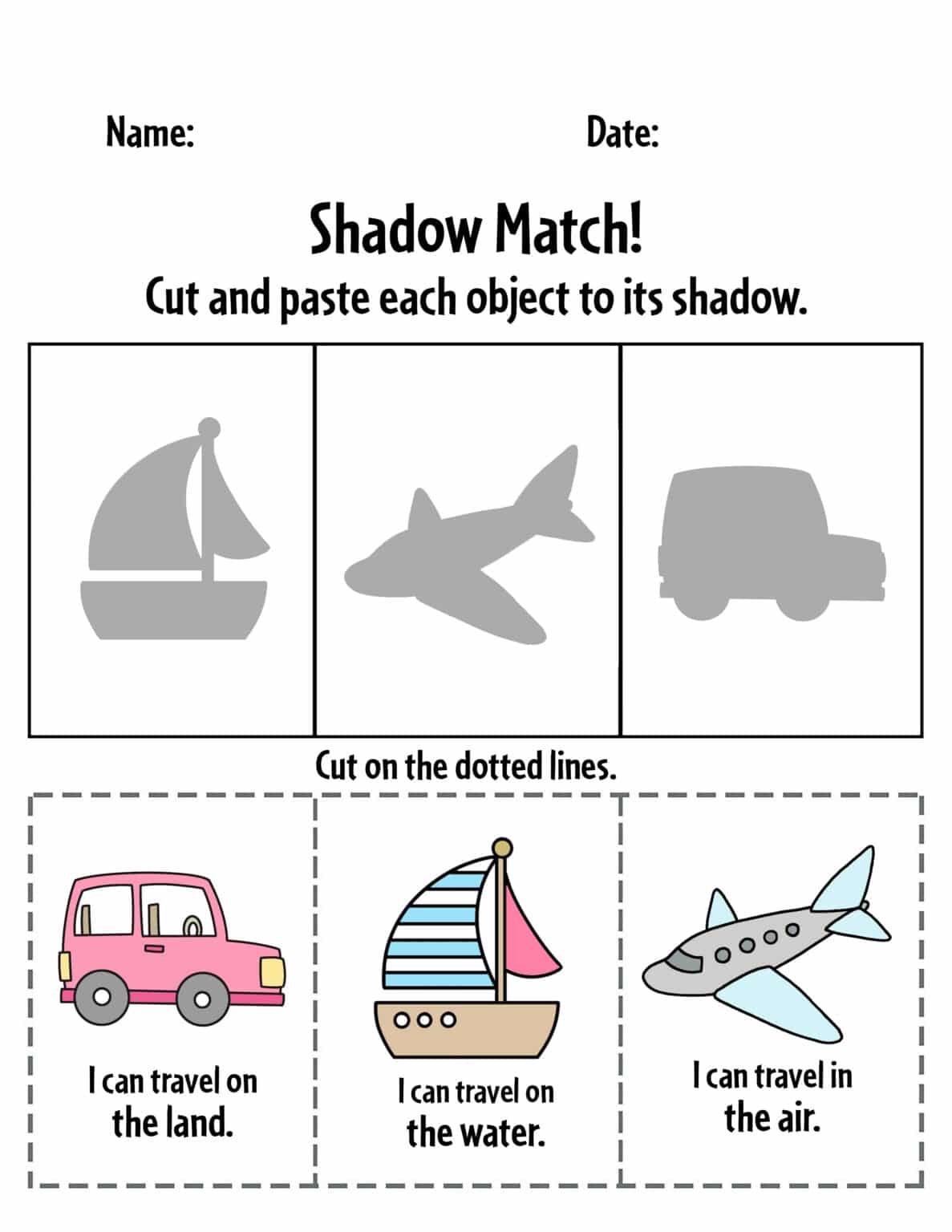 Free Printable Transportation Worksheets for Kids! ⋆ The Hollydog Blog