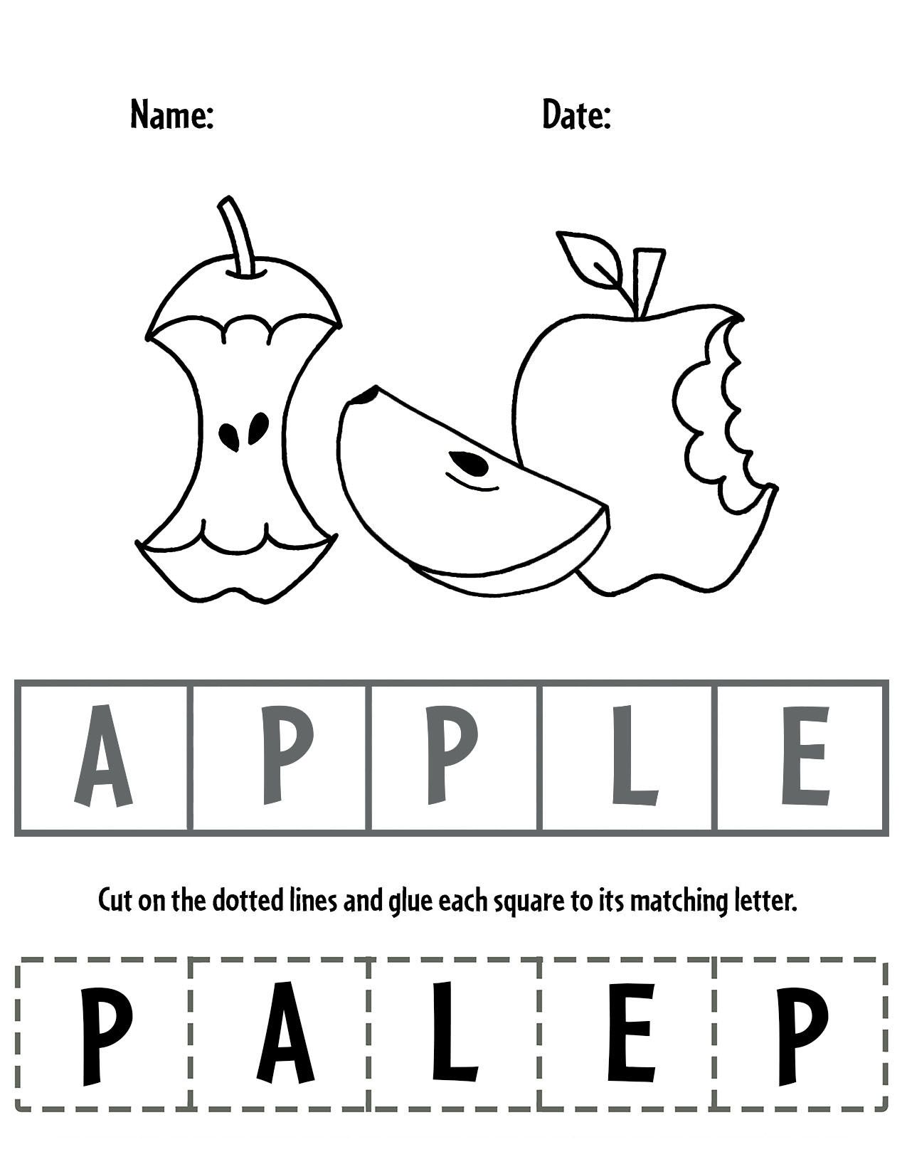 Free Apple Worksheets for Preschool! ⋆ The Hollydog Blog
