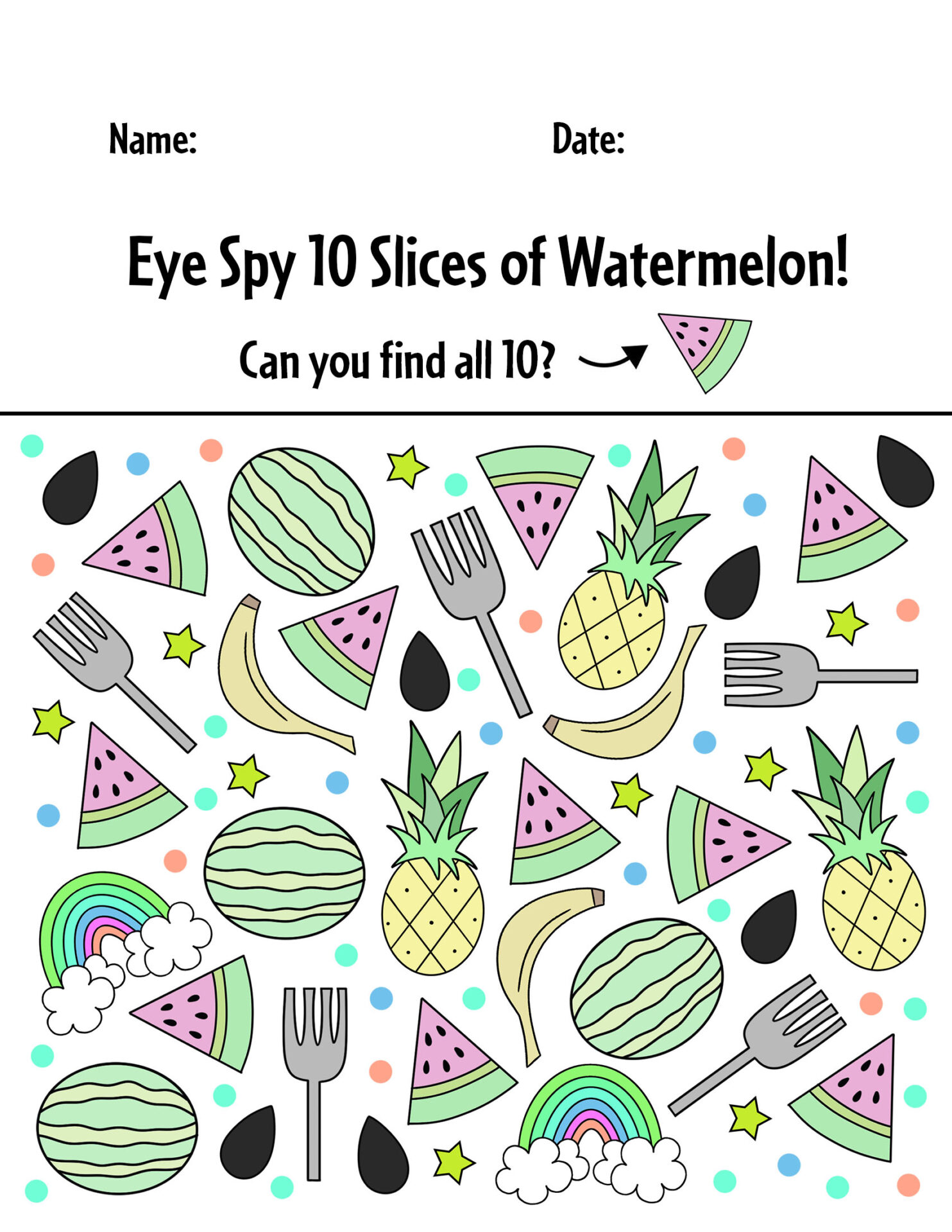 Free Watermelon Worksheets for Preschool! ⋆ The Hollydog Blog