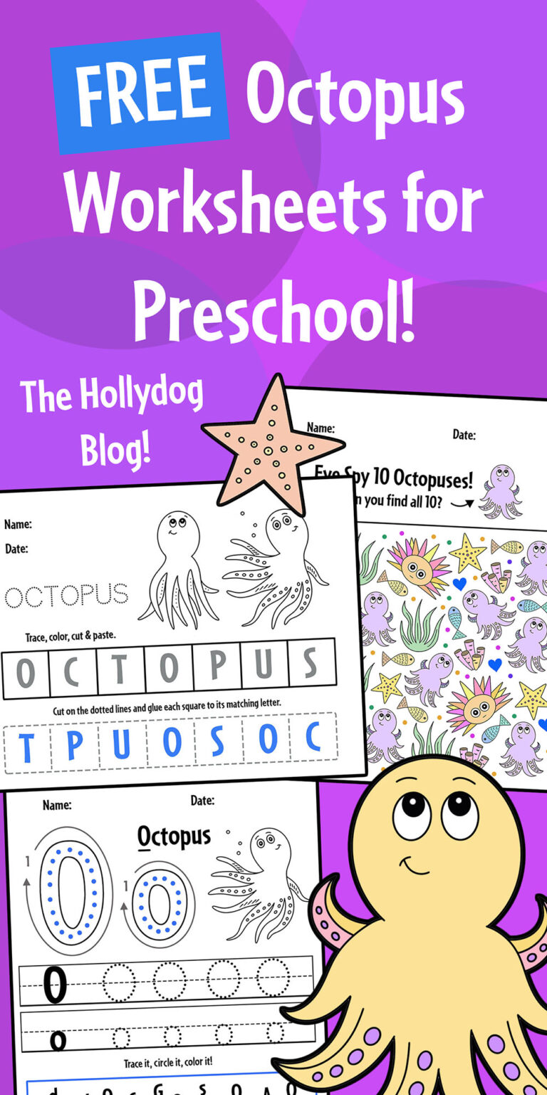 Free Octopus Activities and Worksheets for Preschool (Fun Ocean ...
