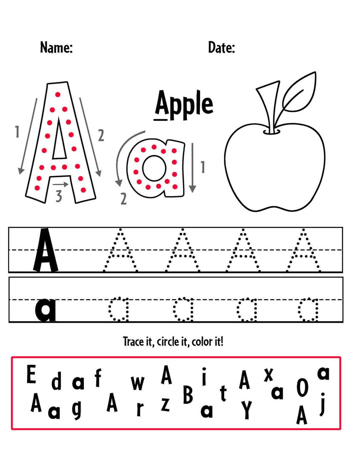 Free Apple Worksheets for Preschool! ⋆ The Hollydog Blog
