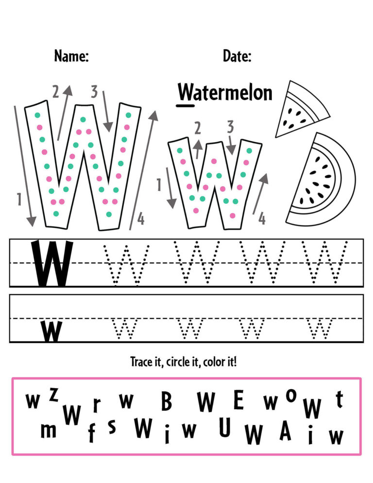 Free Watermelon Worksheets for Preschool! ⋆ The Hollydog Blog