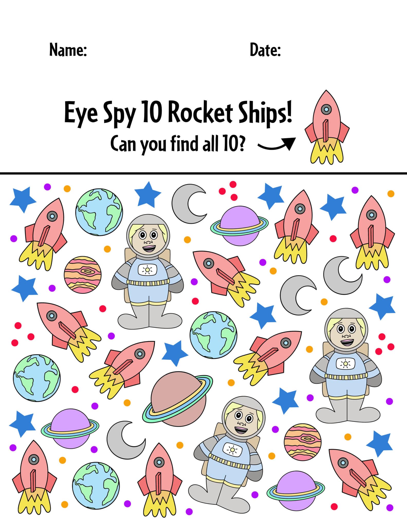 Free Space Activities for Preschool! ⋆ The Hollydog Blog