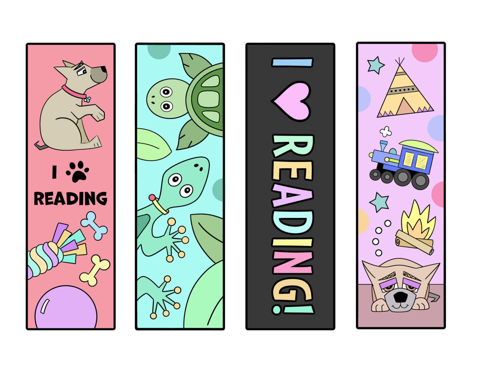Free Printable Bookmarks to Color! ⋆ The Hollydog Blog