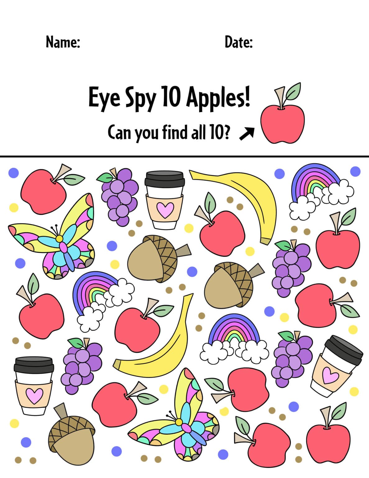 Free Apple Worksheets for Preschool! ⋆ The Hollydog Blog